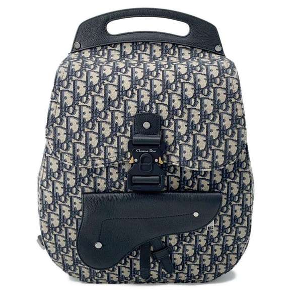 Dior | Bags | Christian Dior Backpack Gallop Oblique Canvas Leather ...